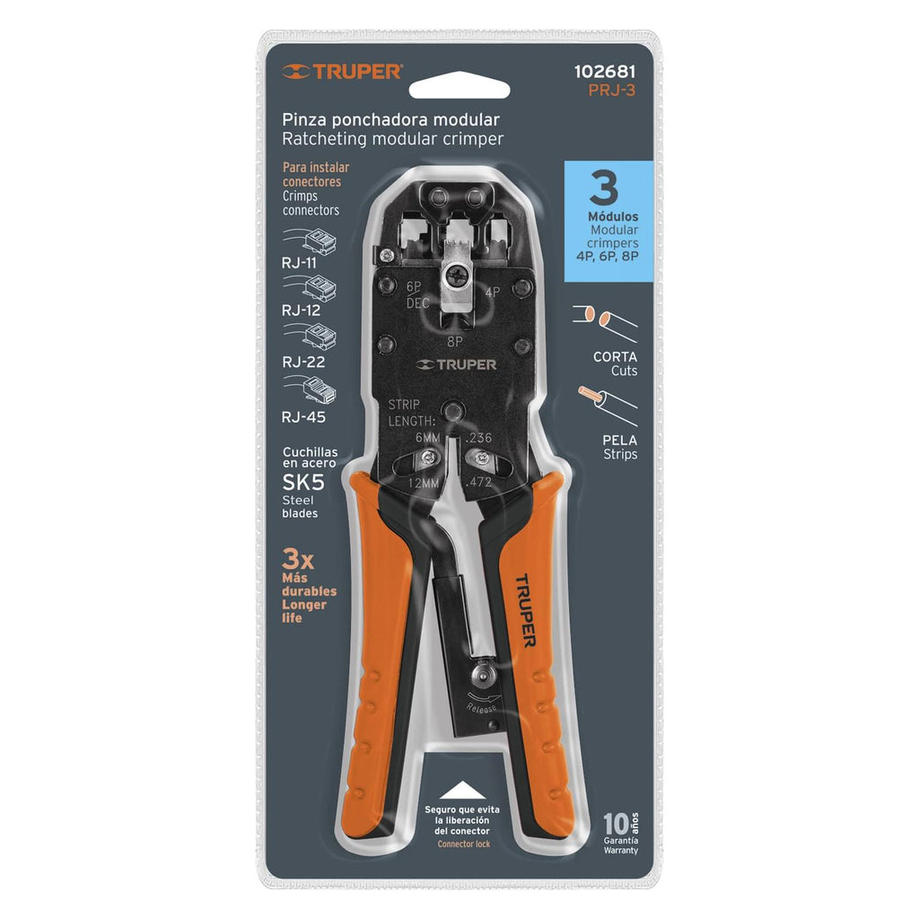Pinza ponchadora, 3 módulos | Mundo Tool Ferreterías