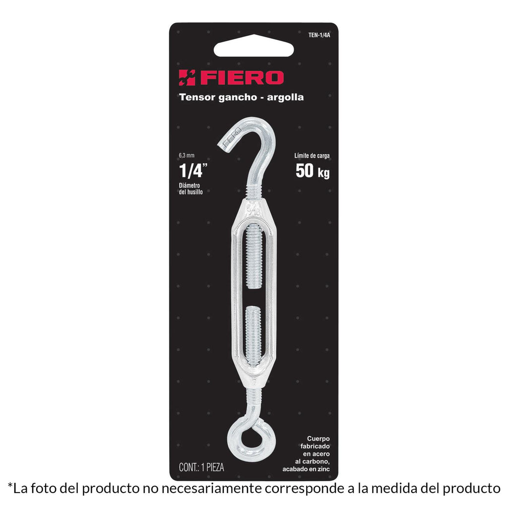 Tensor Zinc 5/16' Gancho-argolla Fiero | Mundo Tool Ferreterías