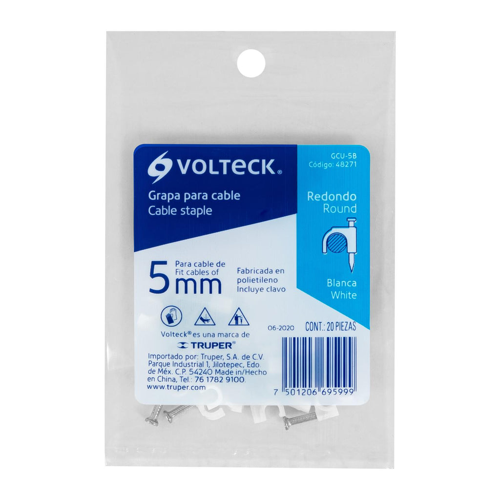 Grapa Curva 5 Mm Blanca Bolsa 20 Piezas Volteck | Mundo Tool Ferreterías