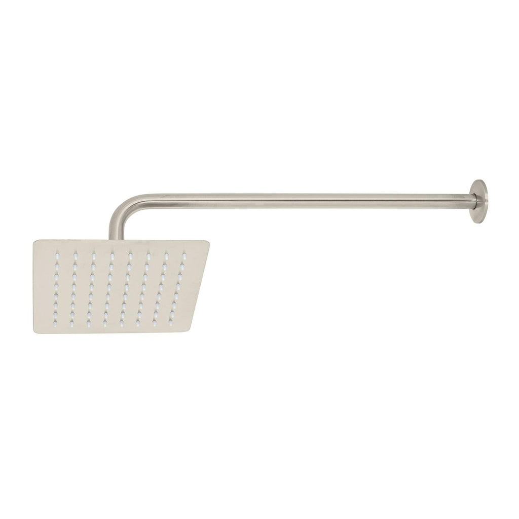 Regadera cuadrada 8", acero inox, con brazo, satín, Túbig | Mundo Tool ...