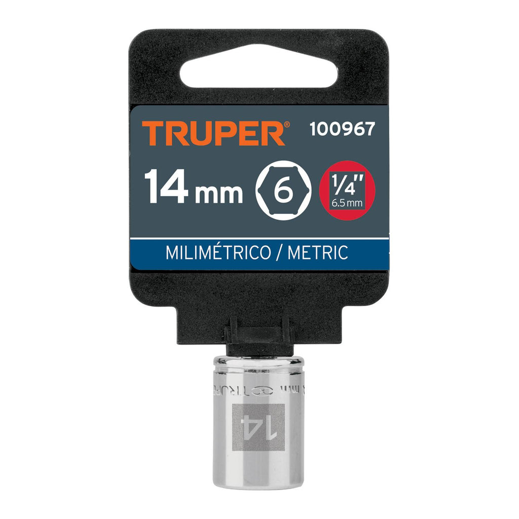 Dado de 14 mm, 6 puntas, cuadro 1/4", Truper | Mundo Tool Ferreterías