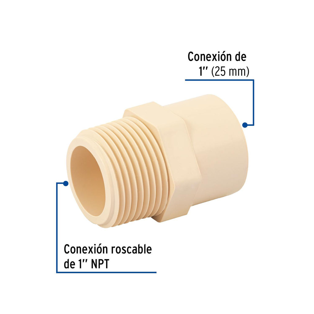 Conector macho de CPVC 1' Foset | Mundo Tool Ferreterías
