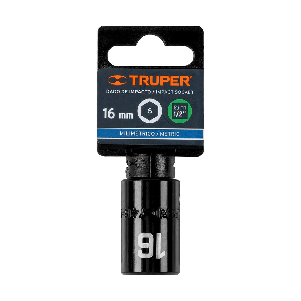 Dado de impacto 16mm cuadro 1/2" Truper | Mundo Tool Ferreterías