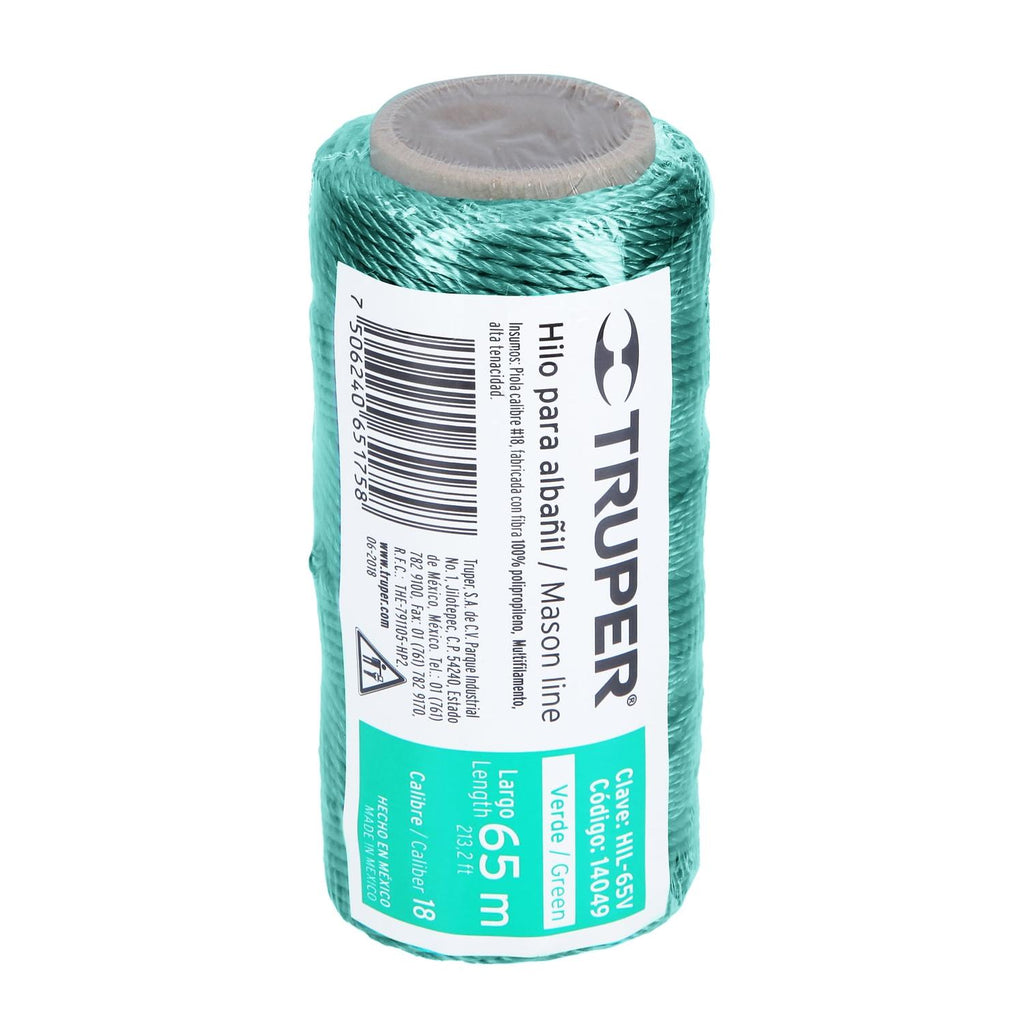 Hilo para albañil, 65 m, verde Truper | Mundo Tool Ferreterías