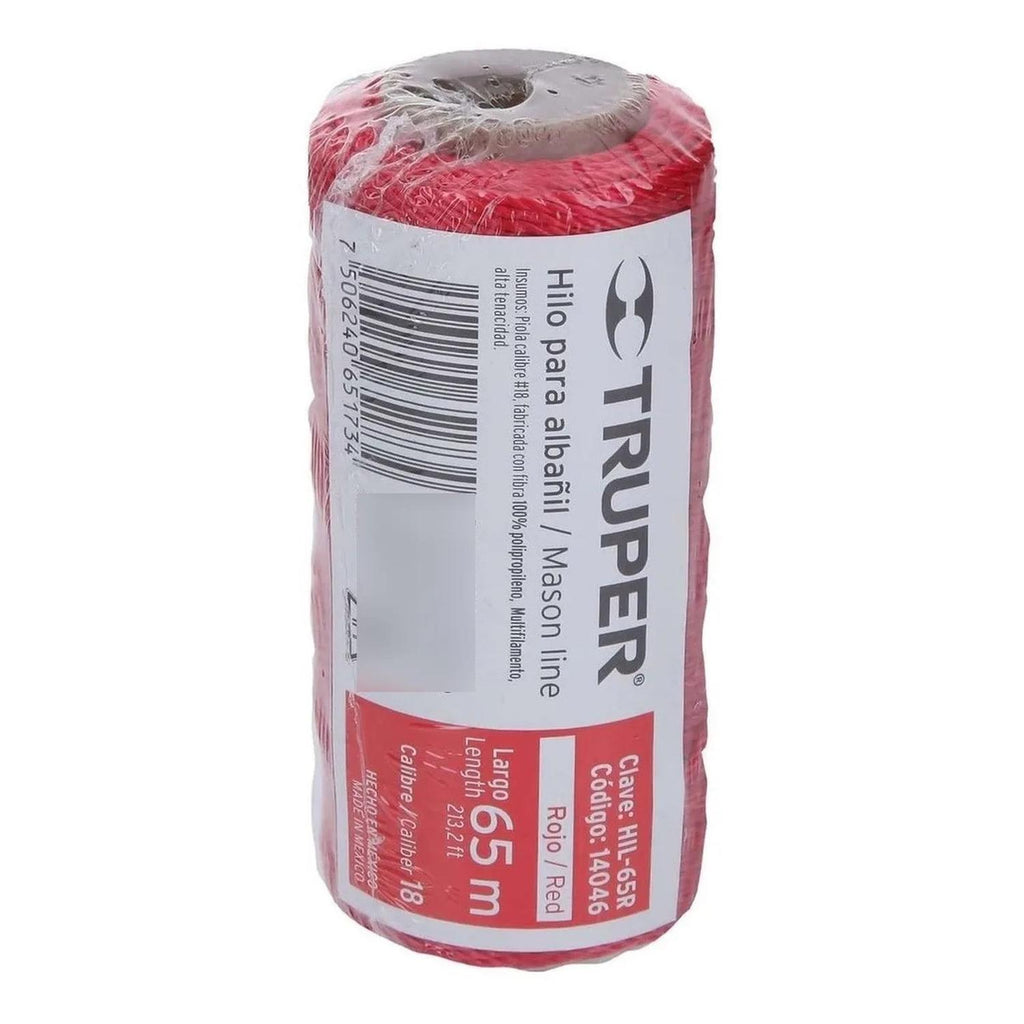 Hilo para albañil, 65 m, rojo Truper | Mundo Tool Ferreterías