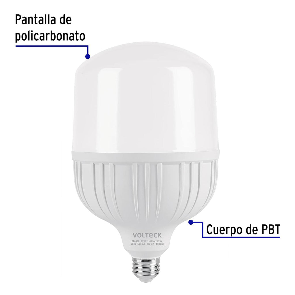 Lámpara De Led Alta Potencia E26 50 W Luz De Volteck | Mundo Tool Ferreterías