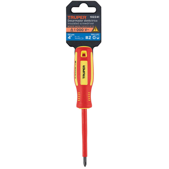 Desarmador dieléctrico de cruz 1/4" x 4", Truper Truper. Mundo Tool Ferreterías en México ...